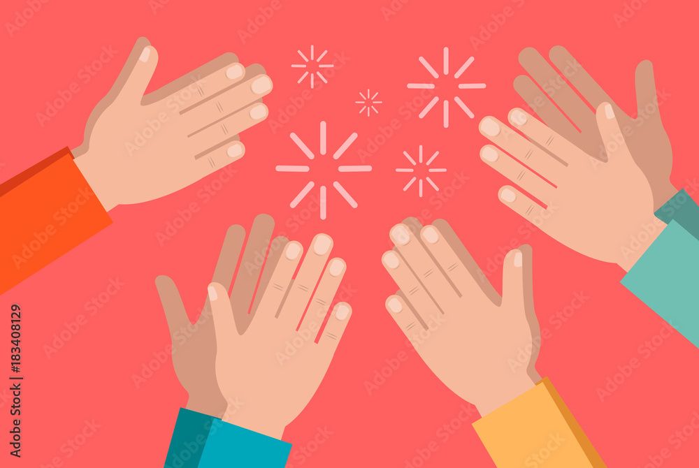 Clapping hands crowd. Stock Vector | Adobe Stock