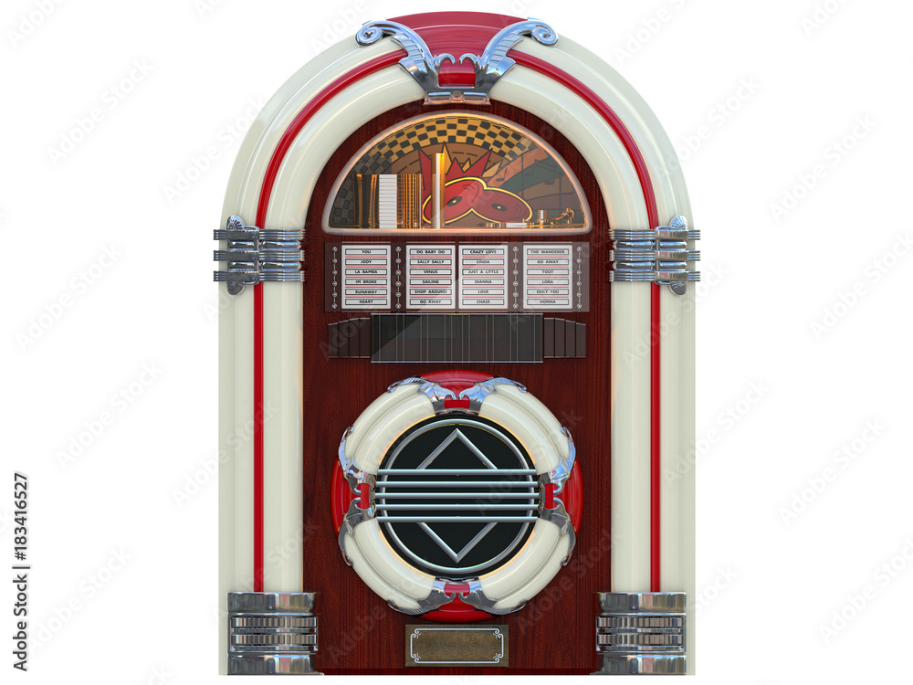 jukebox rockola music machine from a bar isolated 3d rendering Stock ...