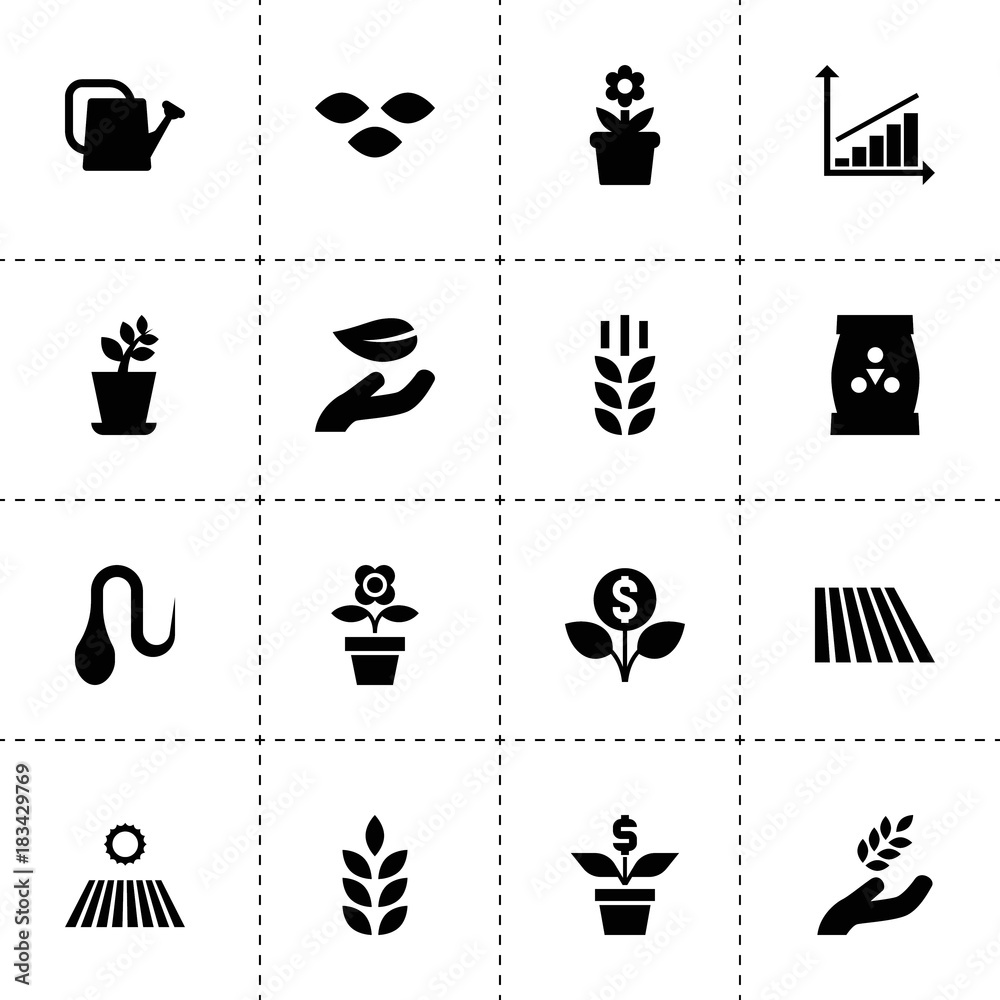 Grow icons. vector collection filled grow icons Stock-Vektorgrafik ...