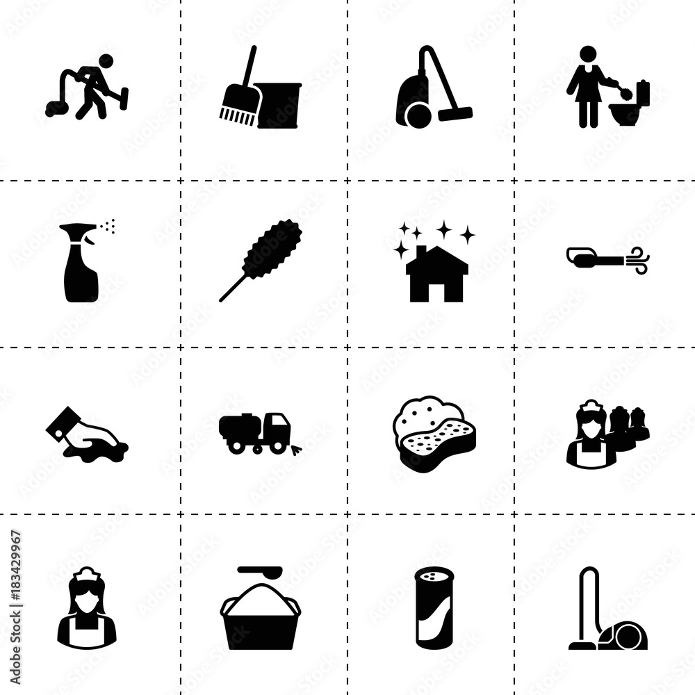 Cleaner icons. vector collection filled cleaner icons Stock Vector ...