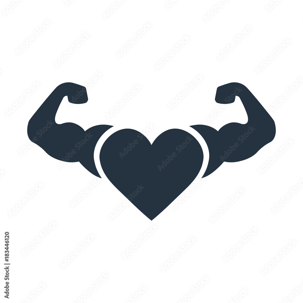 heart muscles icon on white background, fitness, sport Stock Vector ...