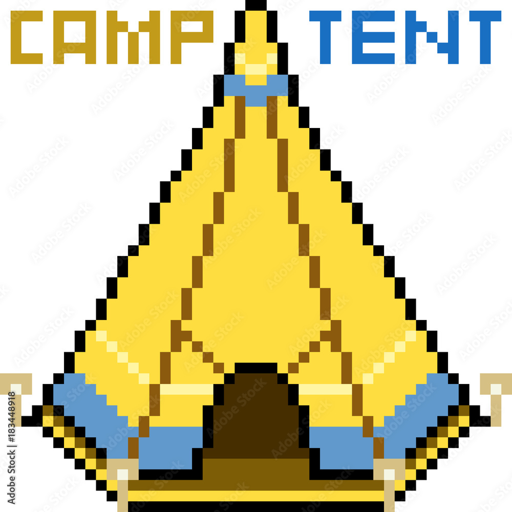 vector pixel art camp tent Stock Vector | Adobe Stock