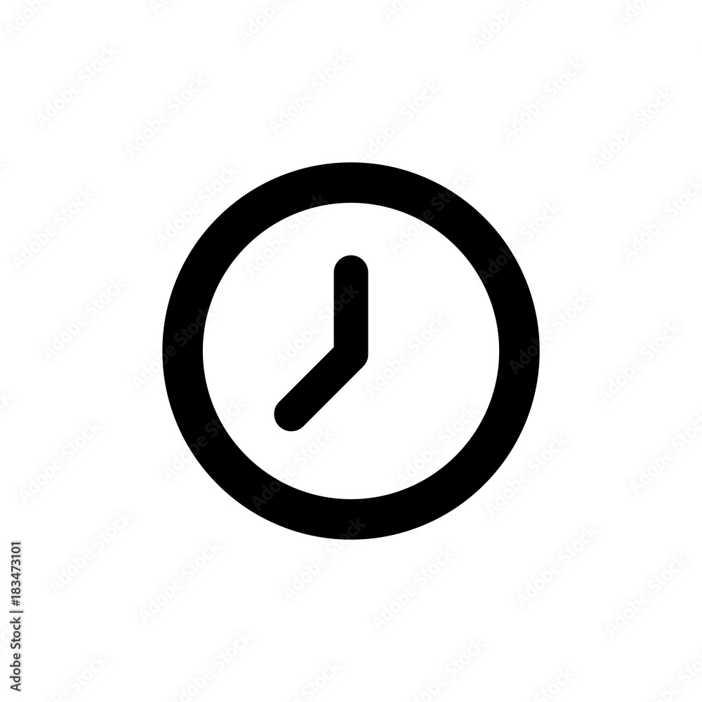 Clock icon in trendy flat style isolated on background. Clock icon page ...