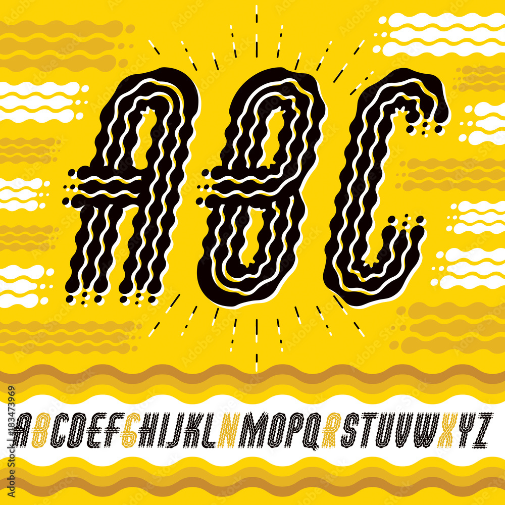 Vector upper case modern pop alphabet letters, abc set. Rounded bold ...