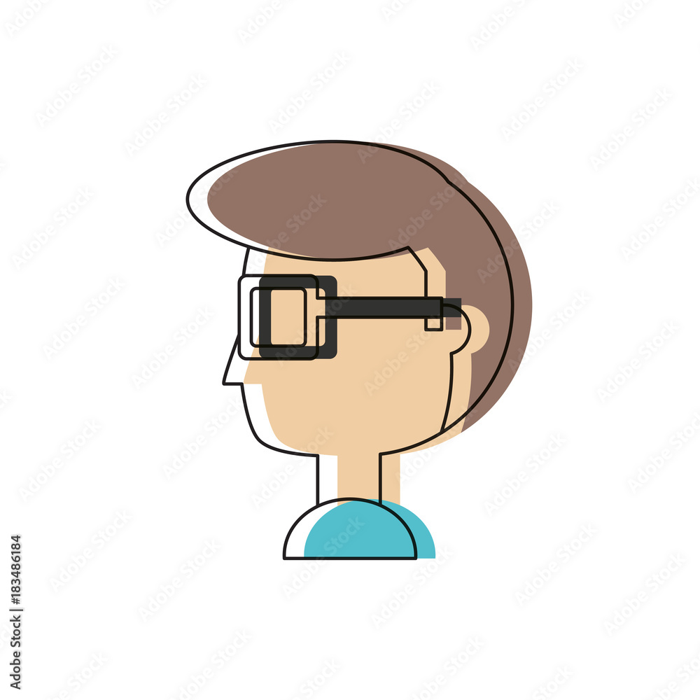 cartoon man head icon Stock Vector | Adobe Stock