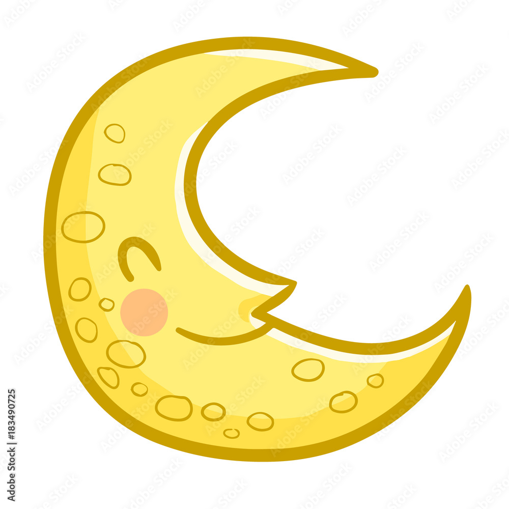 Cute Cartoon Crescent Moon