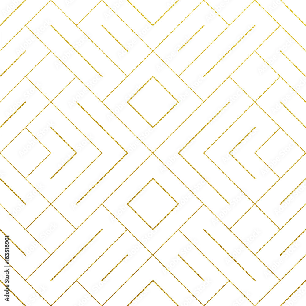 Abstract geometric golden seamless pattern background with gold glitter ...