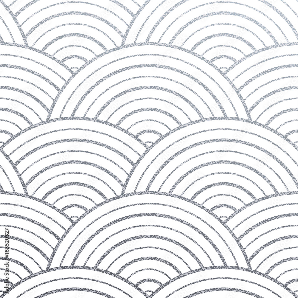 Vektorová grafika „Geometric silver circle lines pattern with glitter ...