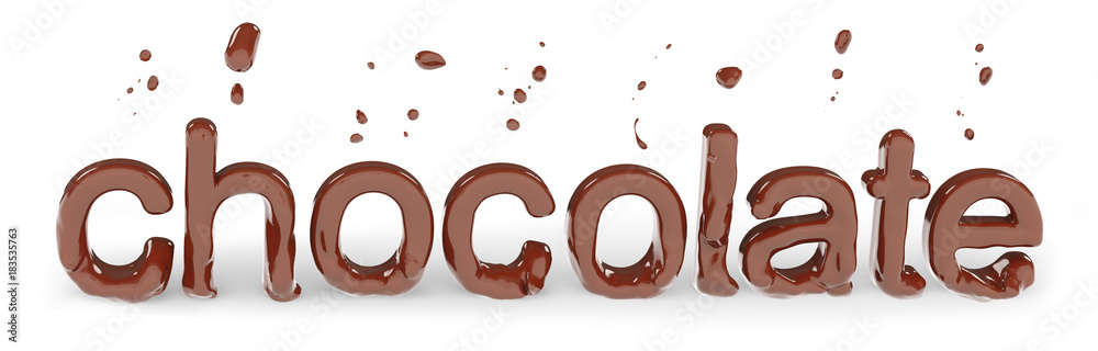 Melted chocolate, chocolate letter, isolated 3d rendering Stock ...