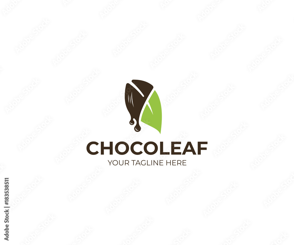 Chocolate Leaf Logo Template. Confectionery Vector Design. Cookery ...