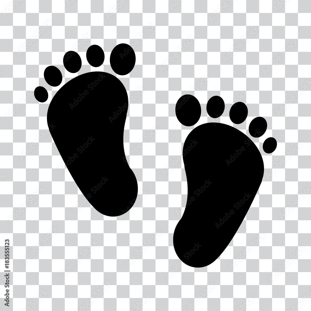 Feet, black silhouette on transparent background. Vector illustration ...