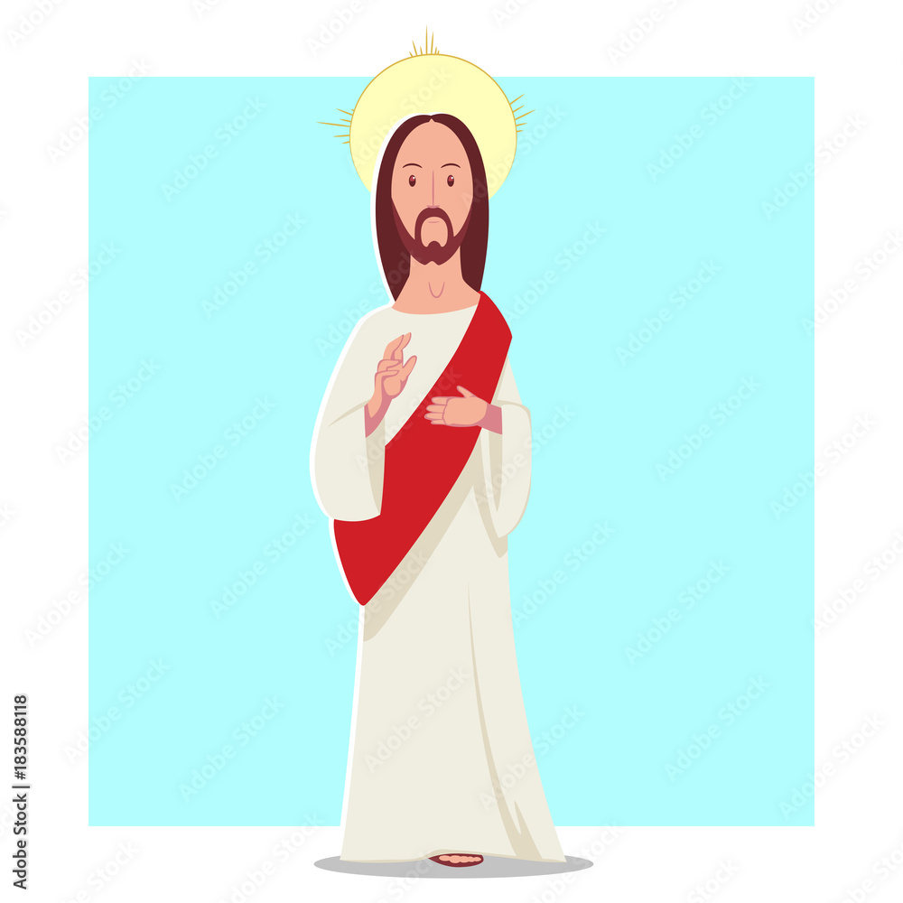 Jesus Christ vector cartoon flat character. Illustration isolated on ...