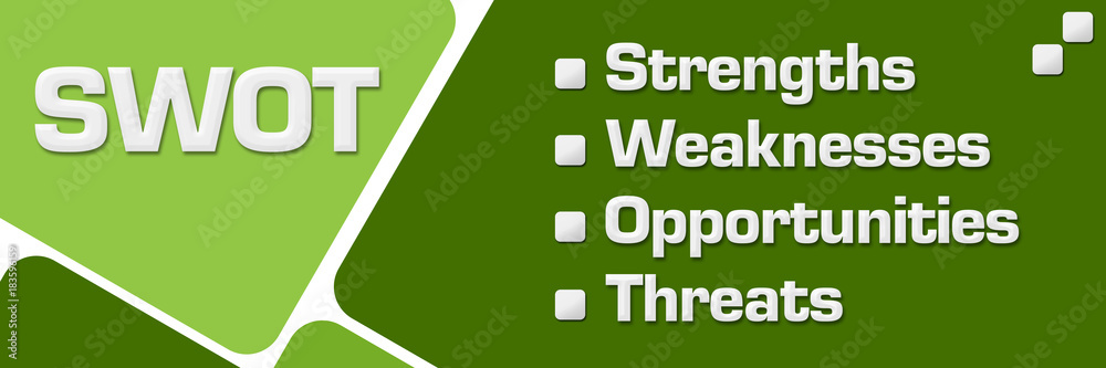 SWOT Green Rounded Squares Horizontal ilustración de Stock | Adobe Stock