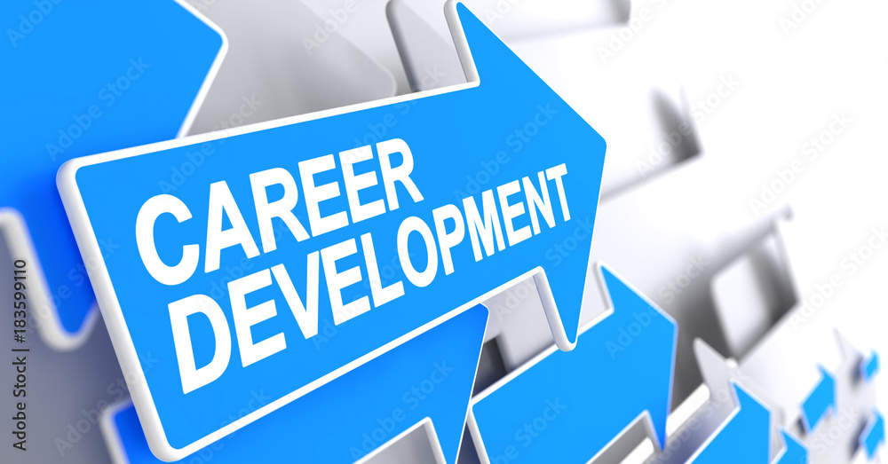 Career Development - Message on the Blue Pointer. 3D. Stock ...