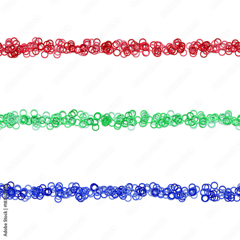 Random circle pattern text divider line design set from colored rings ...