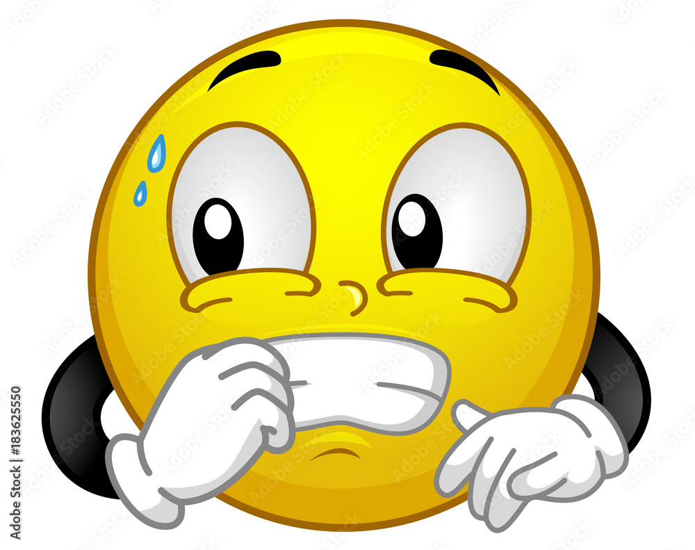 Mascot Smiley Nervous Illustration Stock Vector | Adobe Stock