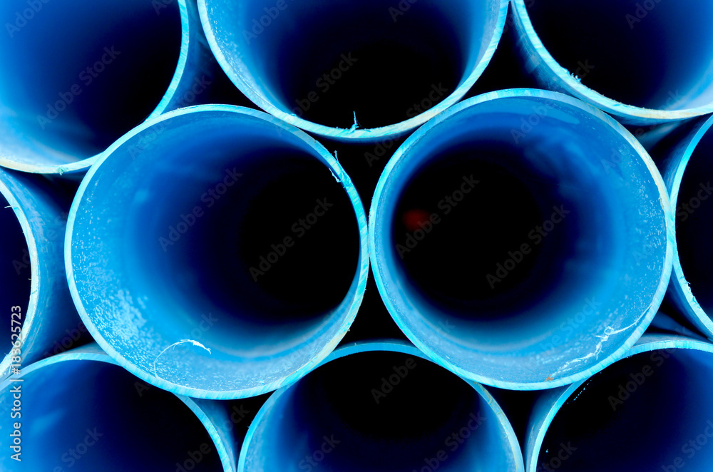 blue PVC tubes in storage, Plastic tubes, Background of PVC,Water pipes ...
