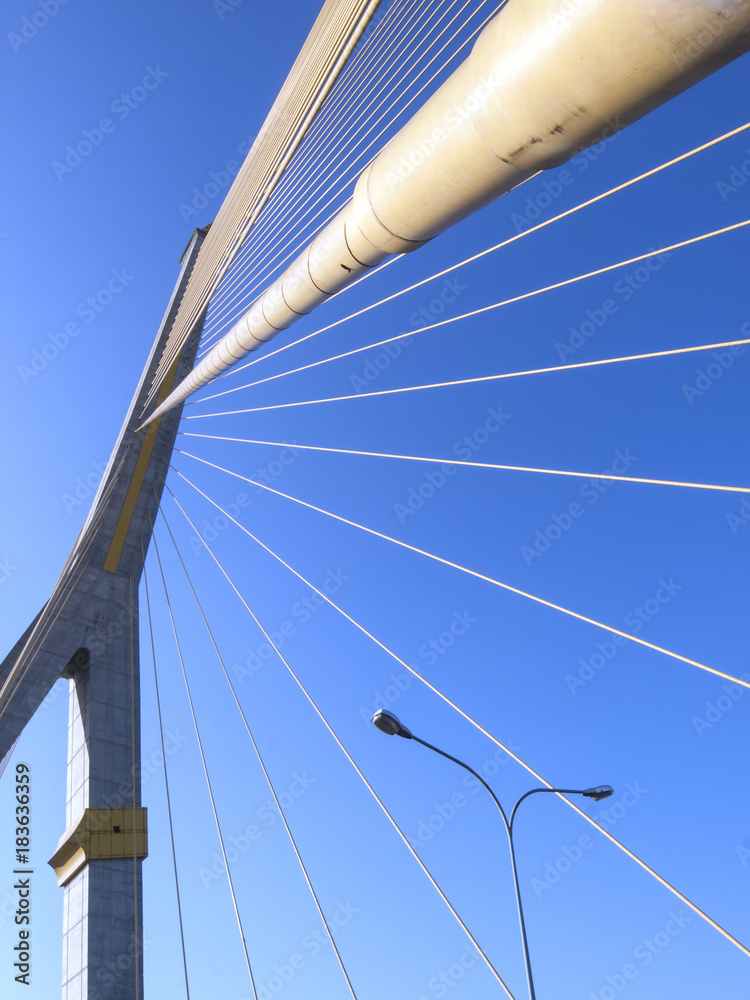 Details of the construction of the Rama 8 bridge over the Chao Phraya ...