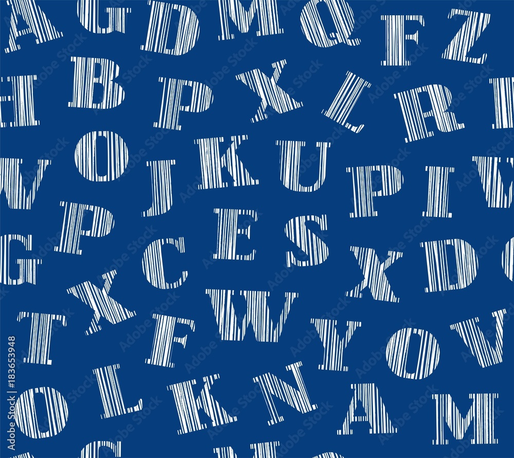 English letters shading white background seamless, dark blue, vector ...