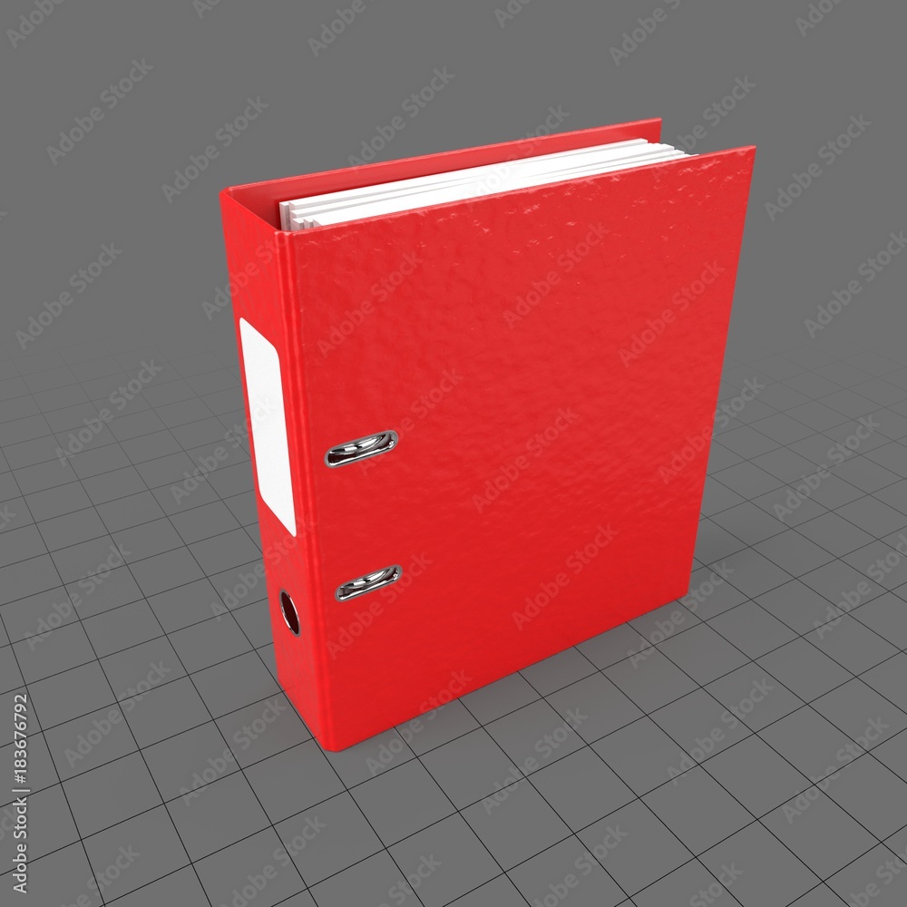 Red plastic binder with label Stock 3D asset | Adobe Stock