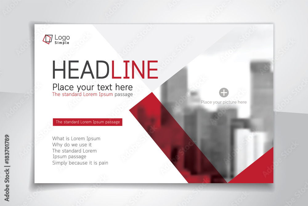 Horizontal vector background template for page covers, flyers, leaflets ...