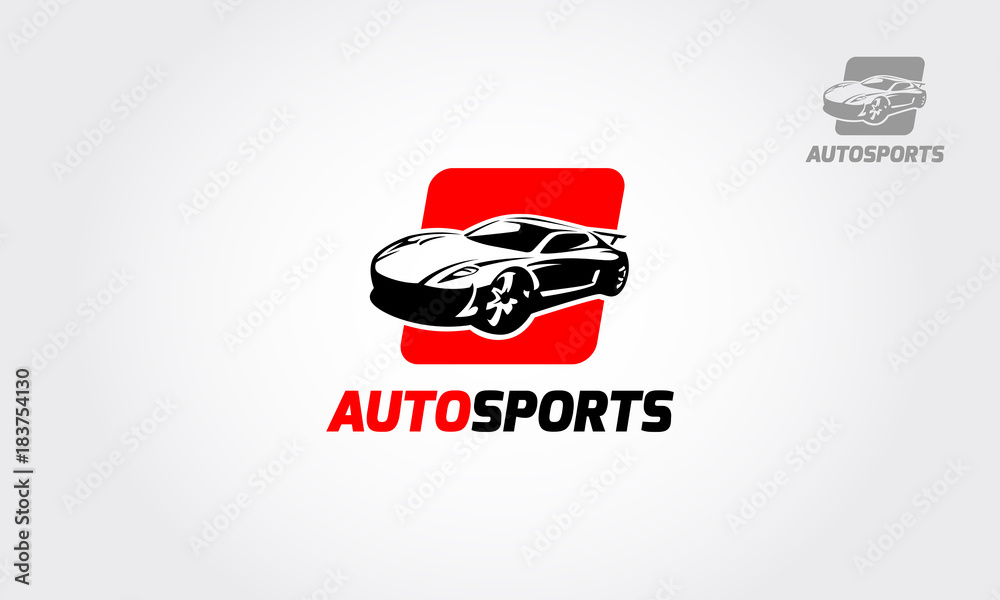 Auto Sports Vector Logo Template. Silhouette of modern racing car for ...