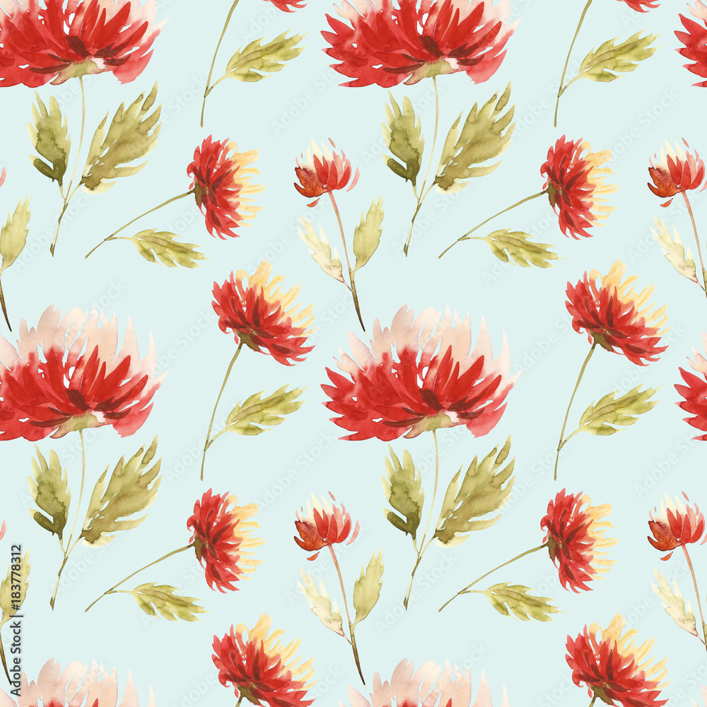 Cute Floral pattern in the aster flower. Motifs scattered random ...