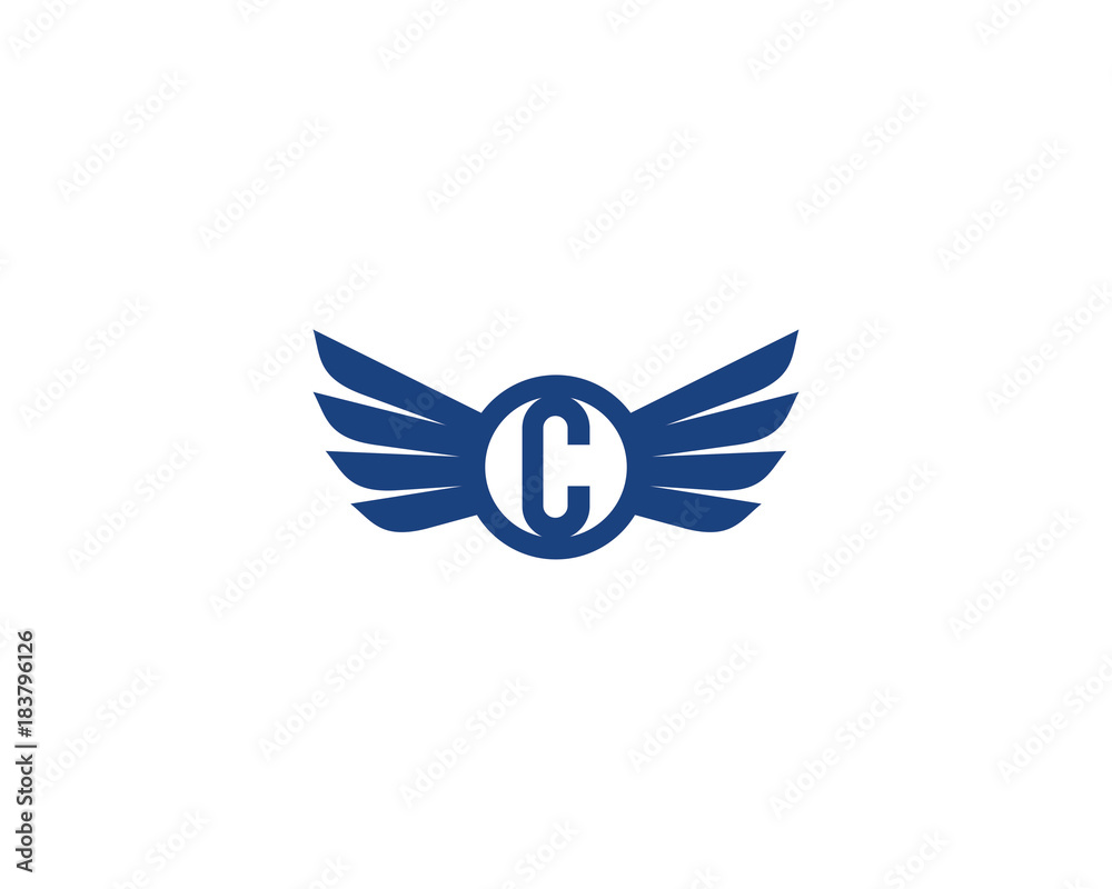 Wings and Letter C Logo Icon 1 Stock Vector | Adobe Stock