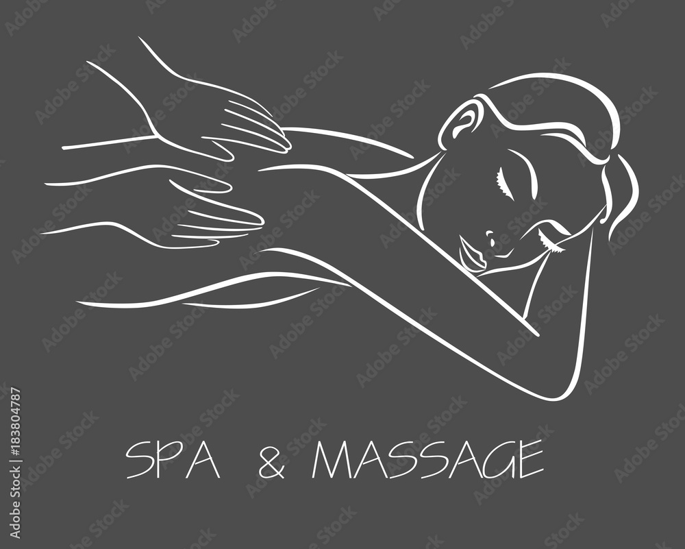 massage spa therapy line drawing vector eps 10 Stock Vector | Adobe Stock