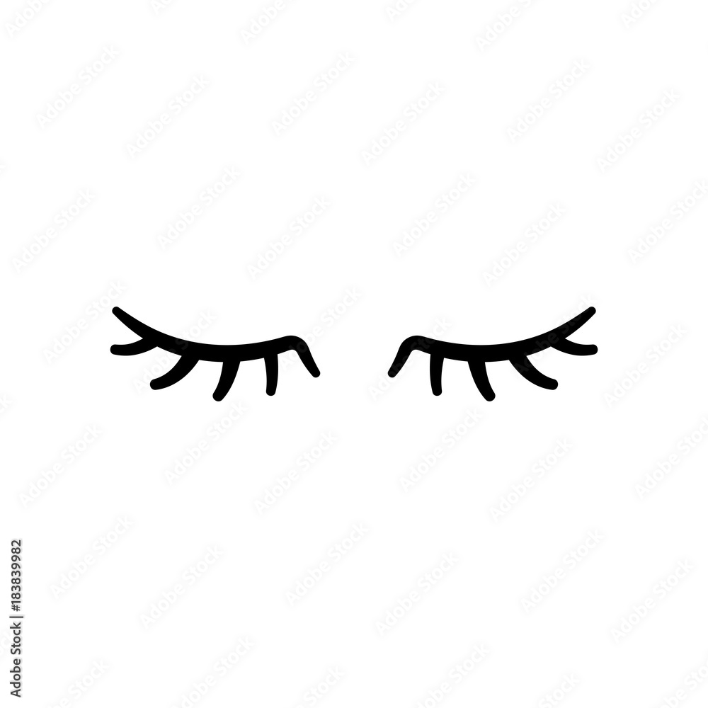 Vector eyelashes. Closed eyes. Vector icon. Stock Vector | Adobe Stock