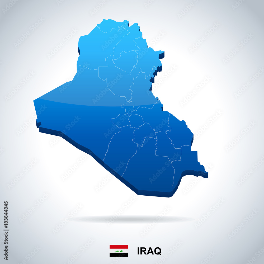 Iraq - map and flag - Detailed Vector Illustration Stock Vector | Adobe ...