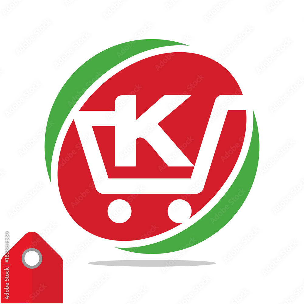 Logo icon for shopping business, illustrated in circle logo with the ...