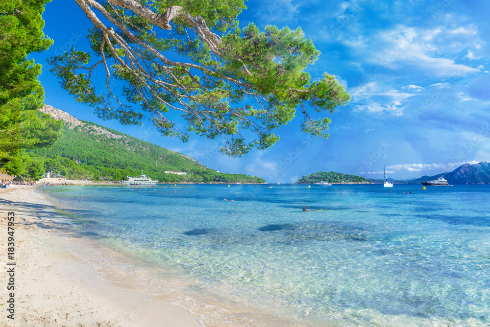 Playa de Formentor (Cala Pi de la Posada ), beautiful beach at Cap ...