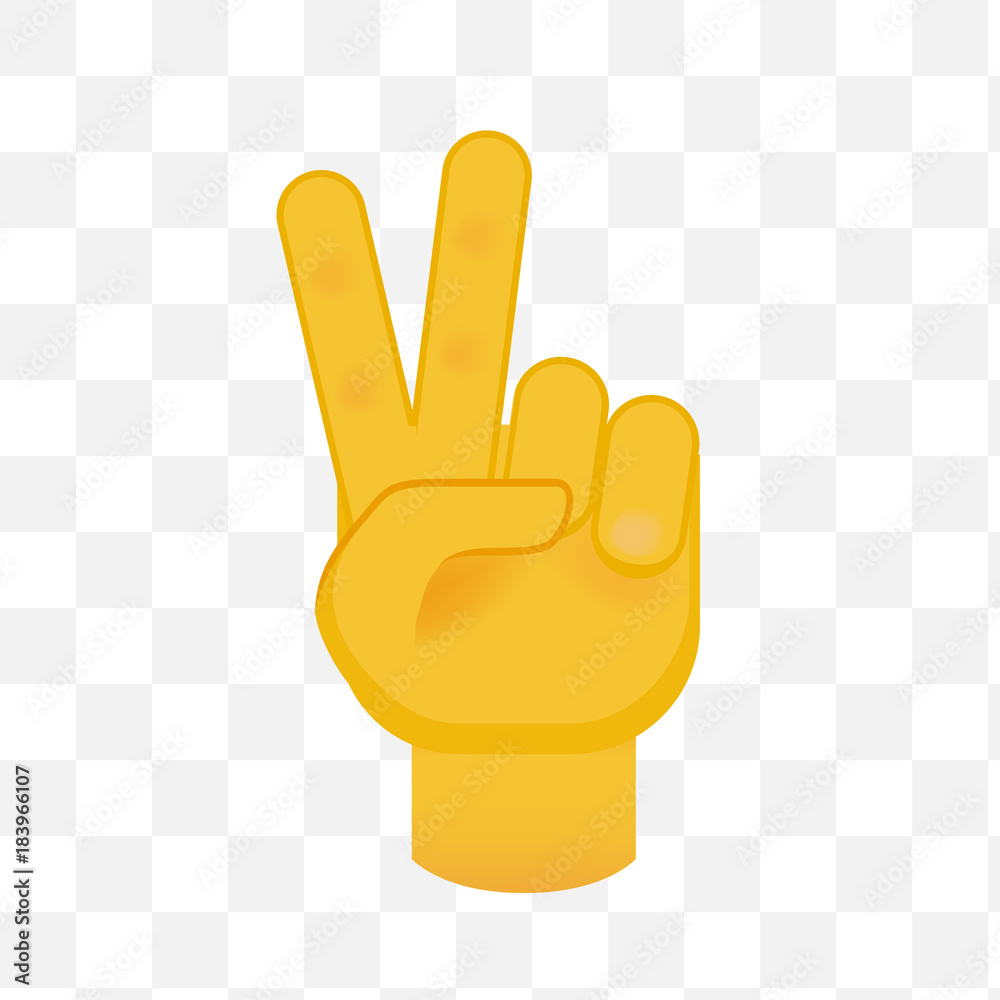 Victory Hand on Transparent Background. Isolated Vector Illustration ...