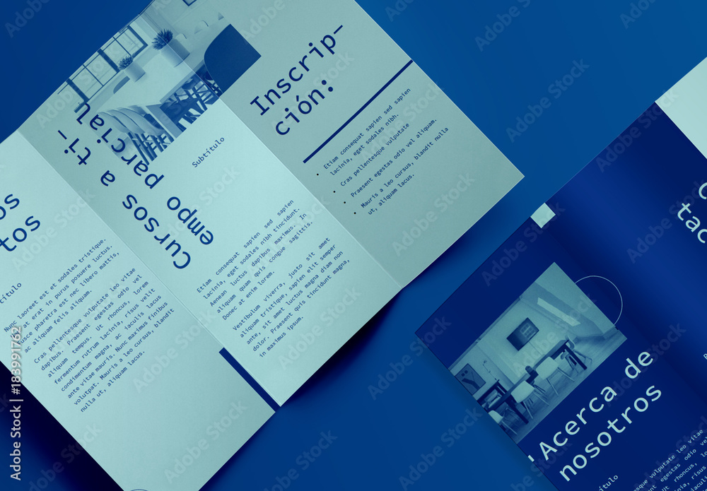 Diseño de folleto de curso Stock Template | Adobe Stock