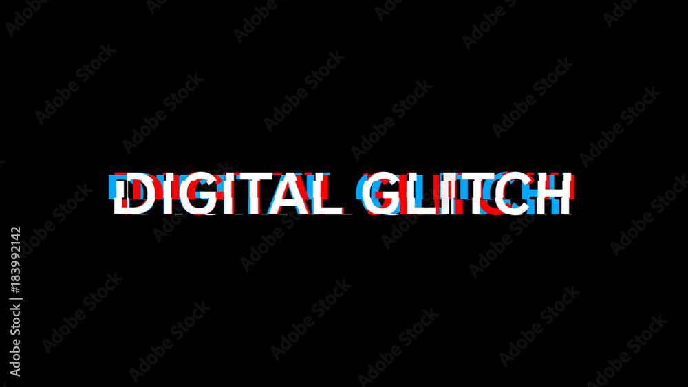 Blocky Digital Glitch Title Stock Template | Adobe Stock