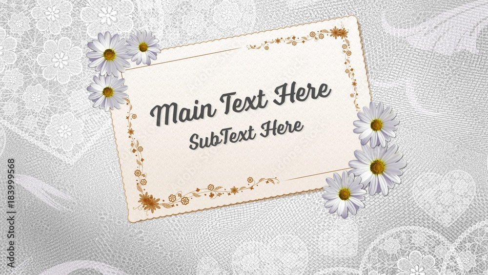 Daisies & Lace Card Title Stock Template | Adobe Stock