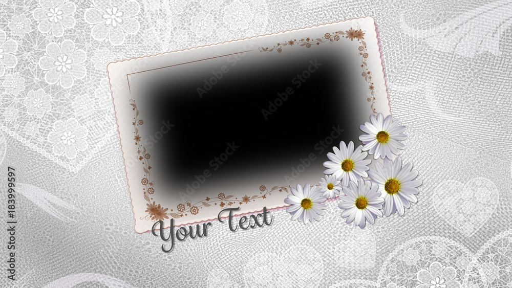 Daisies & Lace Card Overlay Stock Template | Adobe Stock