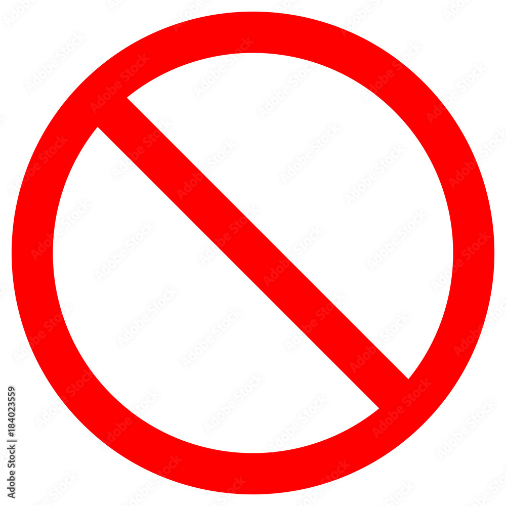 NO SIGN. Empty red crossed out circle. Vector icon. Stock Vector ...