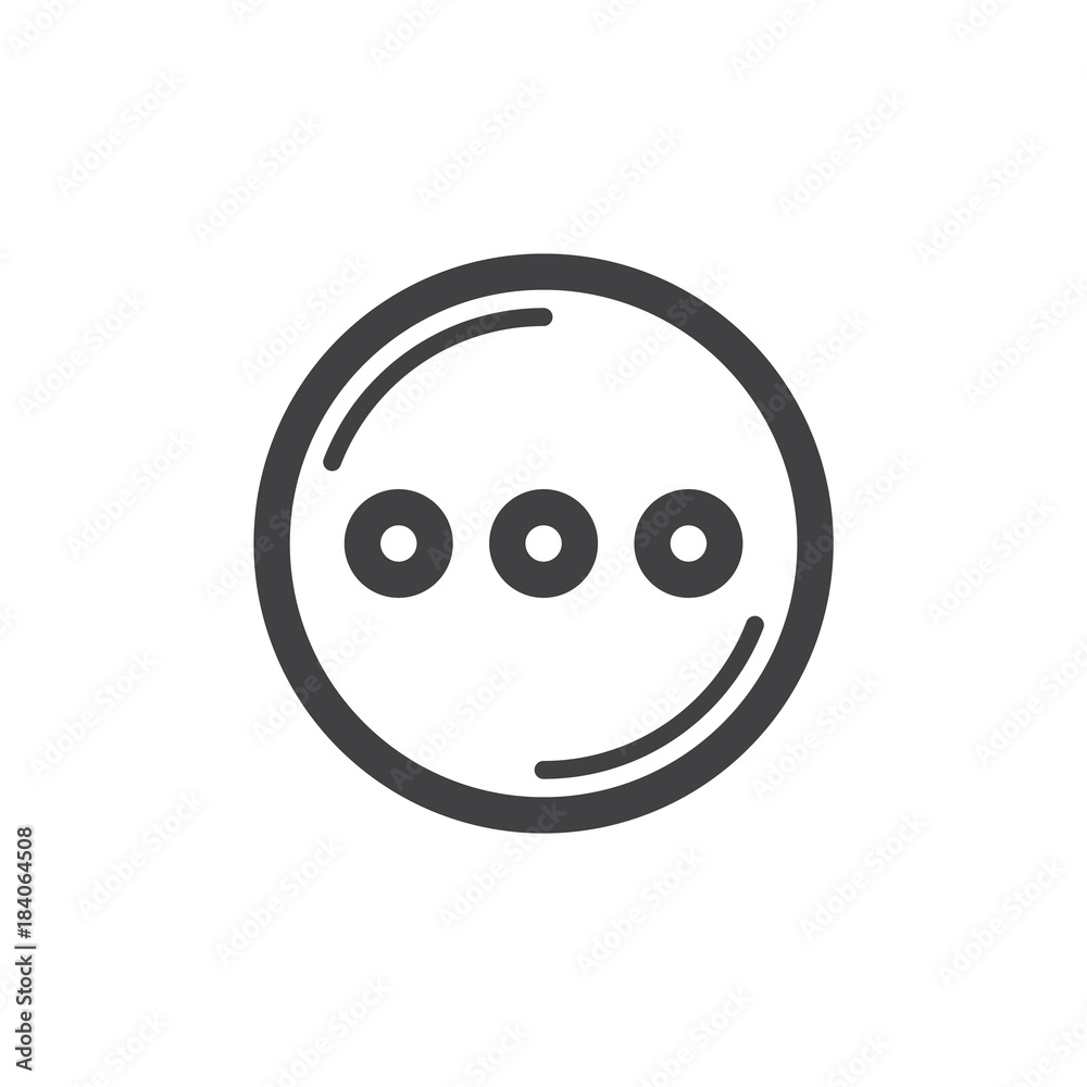 Circle with three dots line icon, outline vector sign, linear style ...
