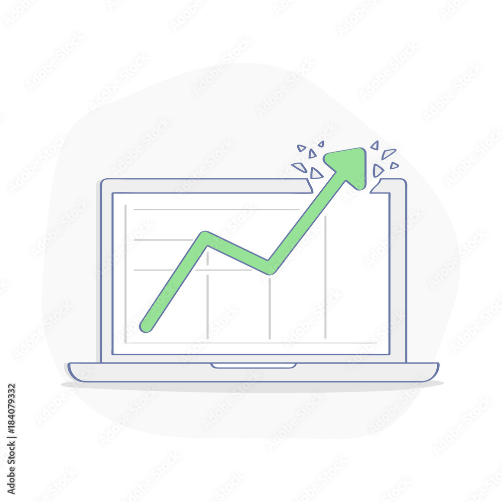 Growth chart, diagram, graph for successful mission, incredible ...