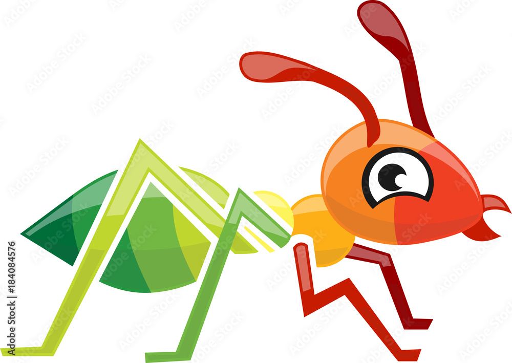 Fourmis colorée et originale style cartoon ou dessin animé Stock Vector ...