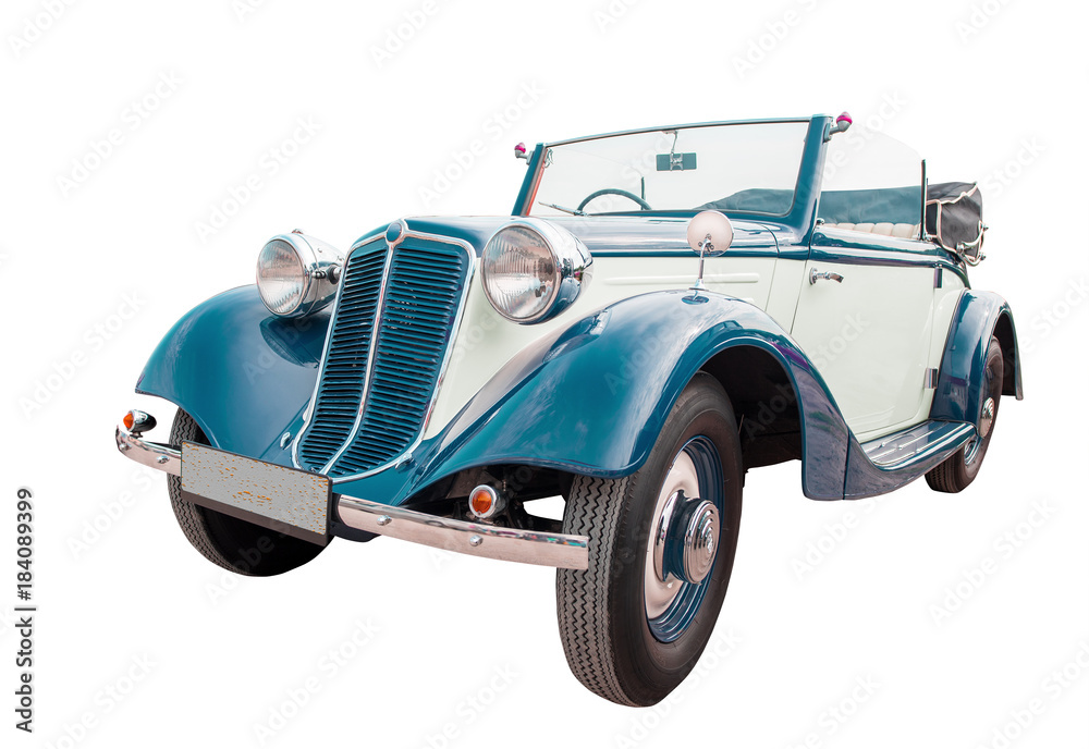 Colorful classic old car - isolated on white background Stock Photo ...