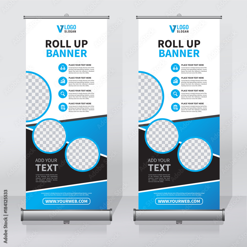 Roll up banner design print template Stock Vector | Adobe Stock