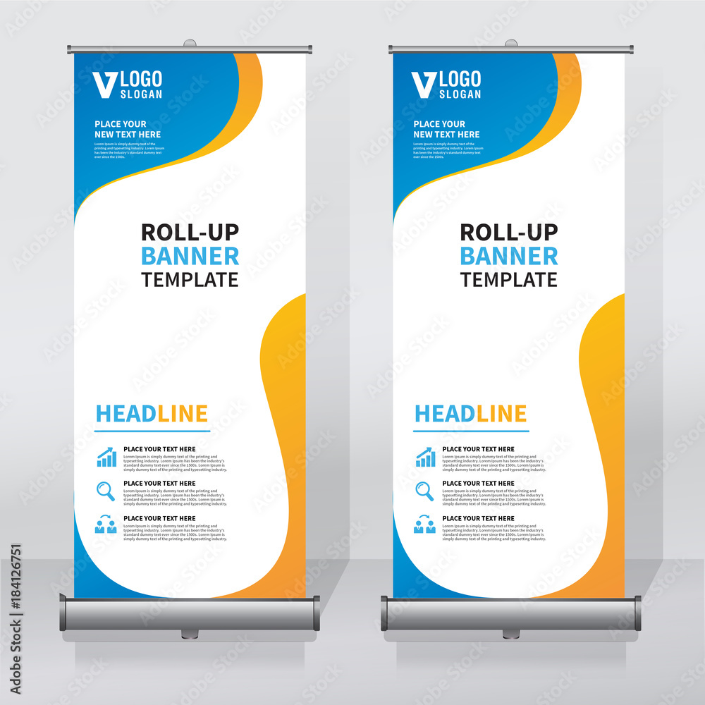 Roll up banner design print template Stock Vector | Adobe Stock