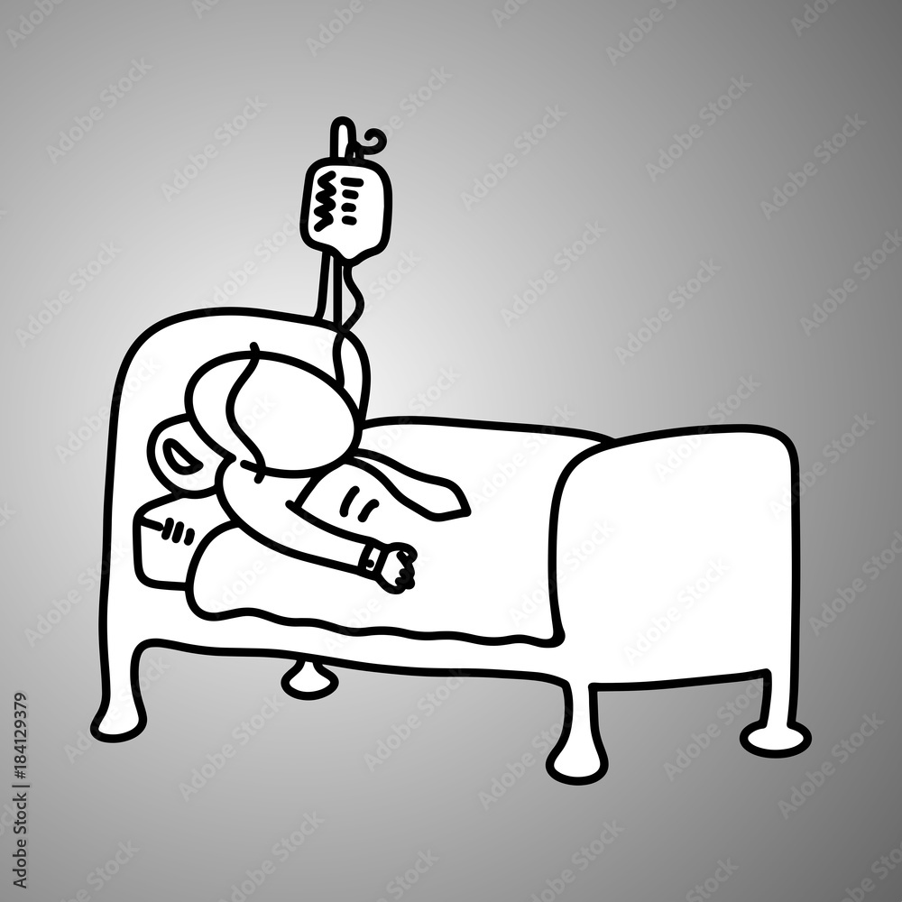 Sick People In Hospital Black And White