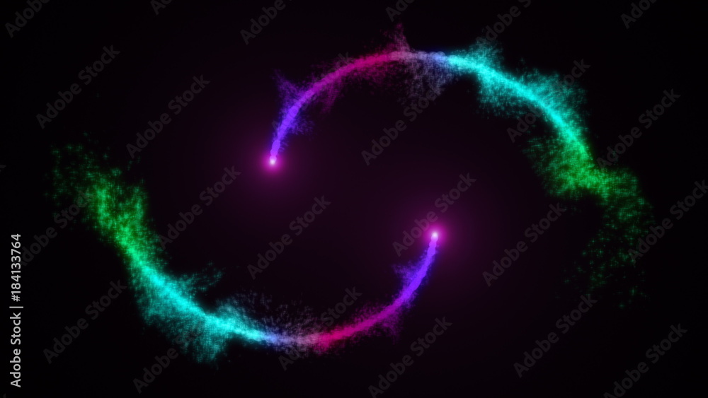 Opening intro Flash light, Lens flare, rotation Particles. 3d rendering ...