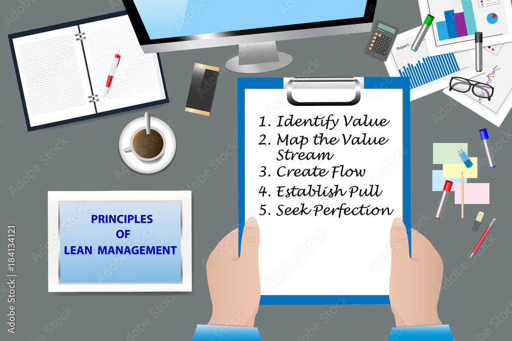 Principles of Lean Management Stock Vector | Adobe Stock