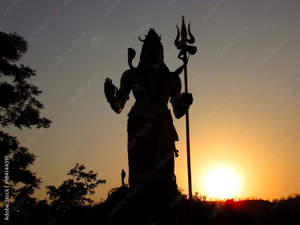 Shiva Statue Sunset