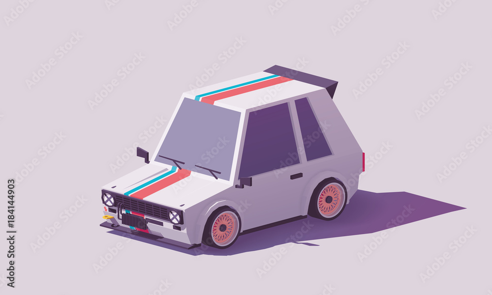Vector low poly hot hatch Stock Vector | Adobe Stock